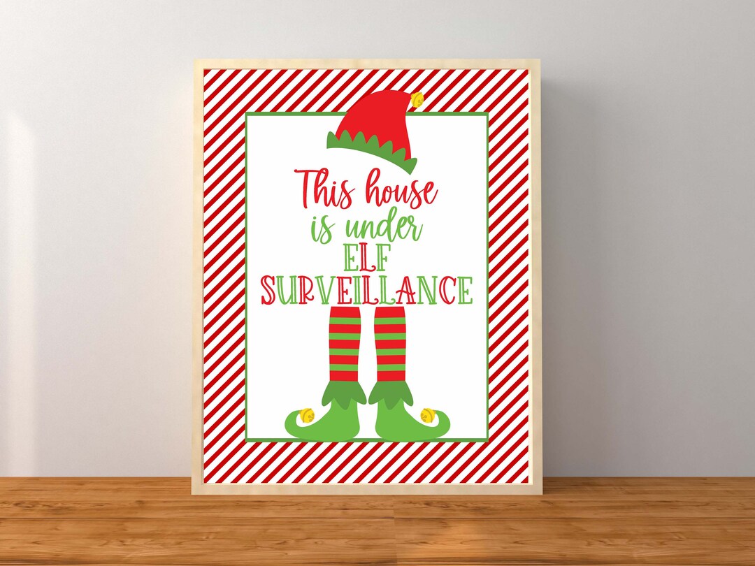 Elf Surveillance Sign, Elf Surveillance Printable, Elf Printable, This ...