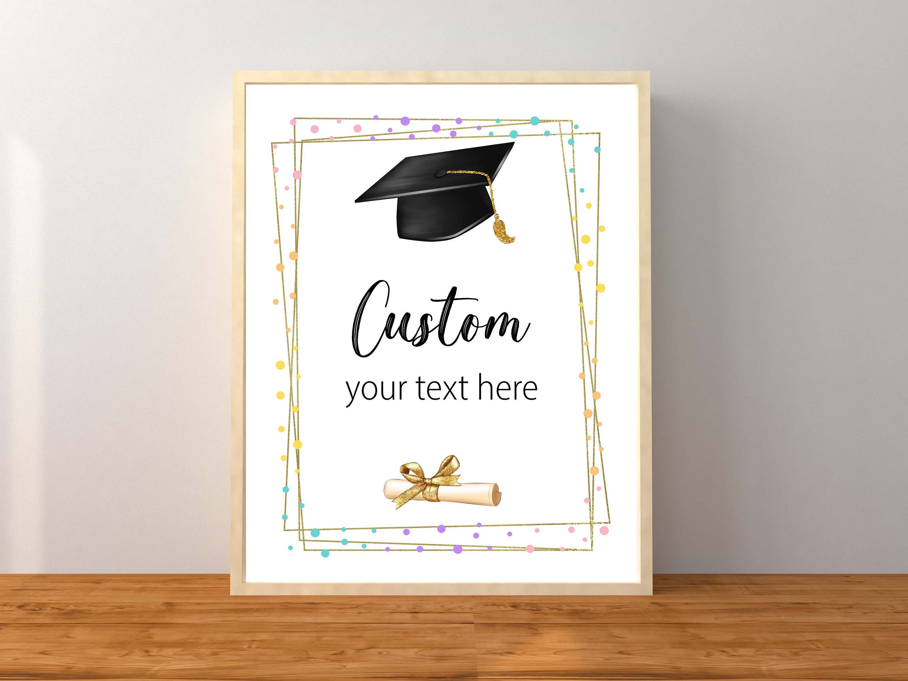 Personalized Graduation Sign, Custom Graduation Print, Graduation Party ...