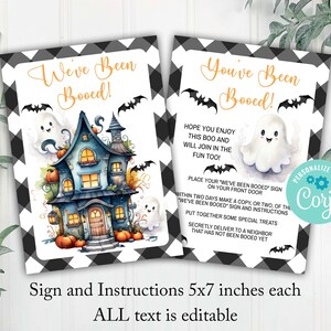 Editable Halloween You've Been Booed Sign and Instructions, We've Been ...