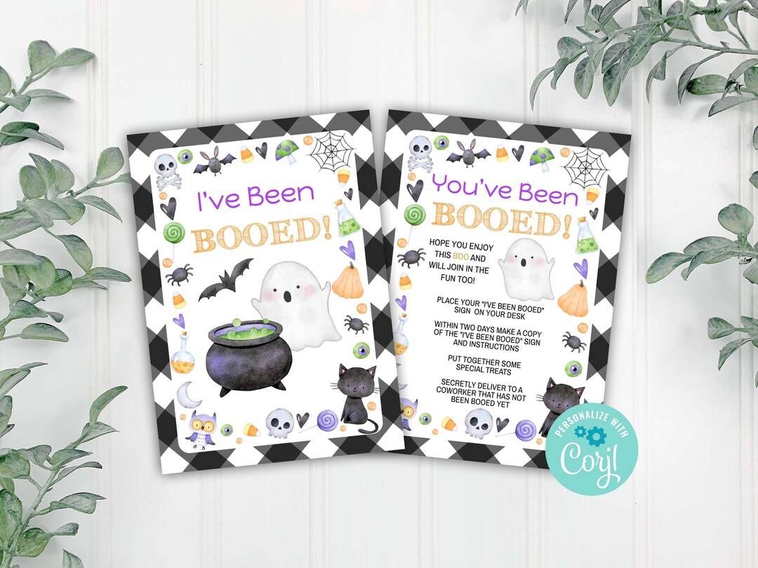 Editable Halloween Coworker You've Been Booed Sign and Instructions ...