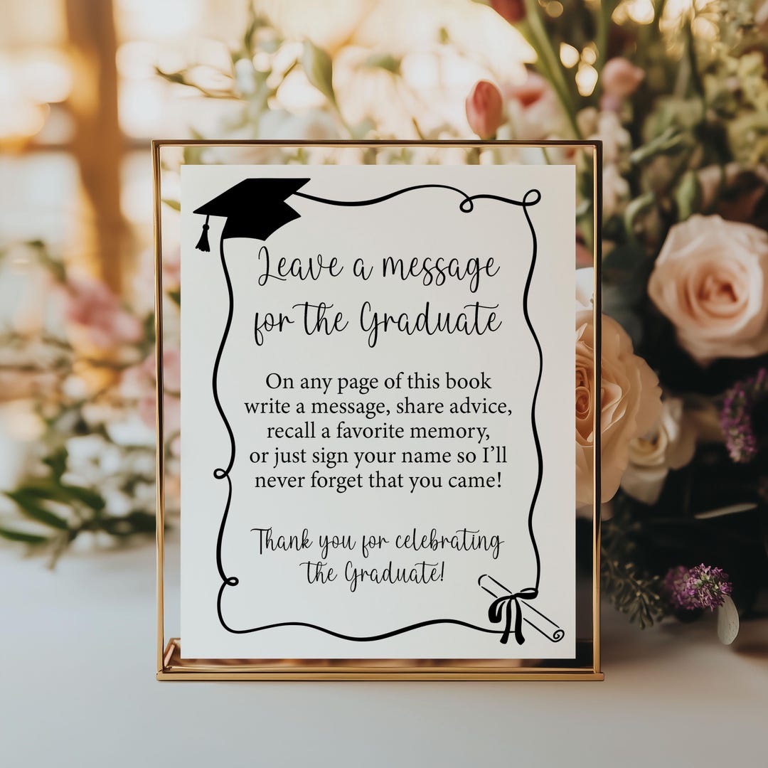 Graduation Guest Book Sign, Leave a Message for the Graduate Advice and ...