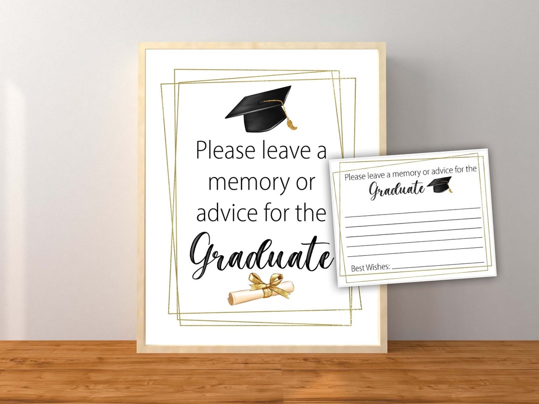Memories or Advice for the Graduate Sign, Graduation Party Decorations ...