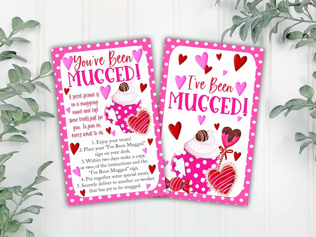 Valentine's Day I've Been Mugged Coworker Game, You've Been Mugged ...