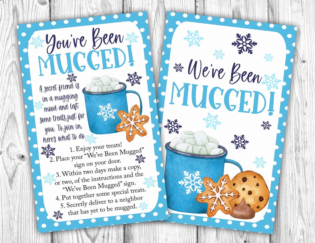 We've Been Mugged, You've Been Mugged, Blue Winter Snowflake Mugged ...