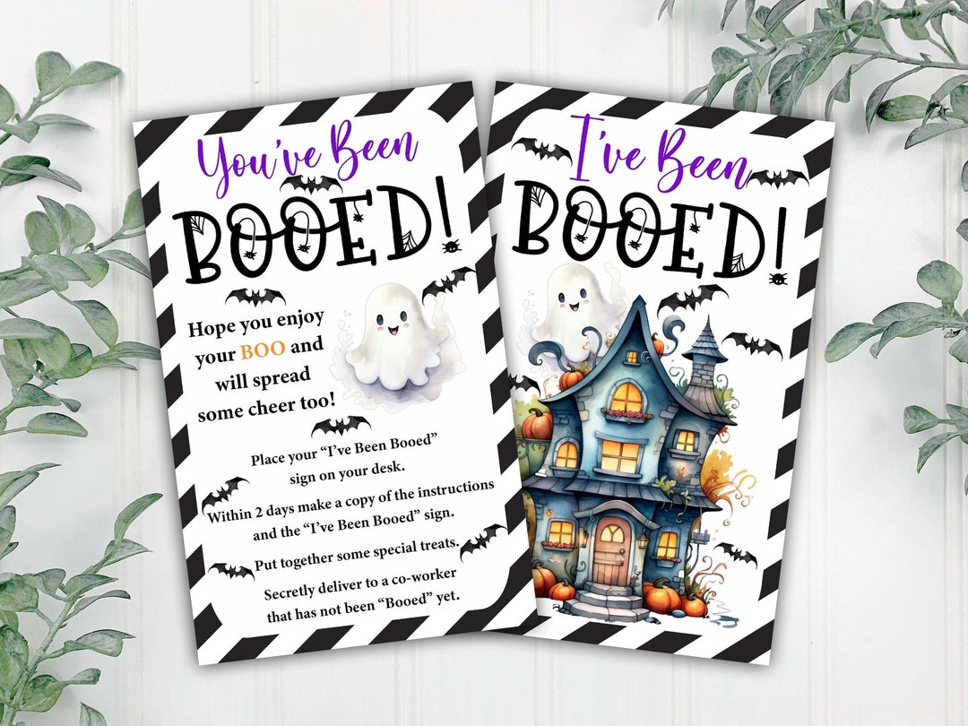 I've Been Booed Halloween Coworker Game, You've Been Boo'd, Halloween ...