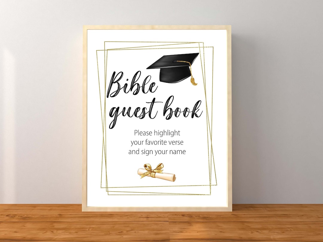 Graduation Bible Guest Book Sign, Graduation Party, 2025, Graduation ...