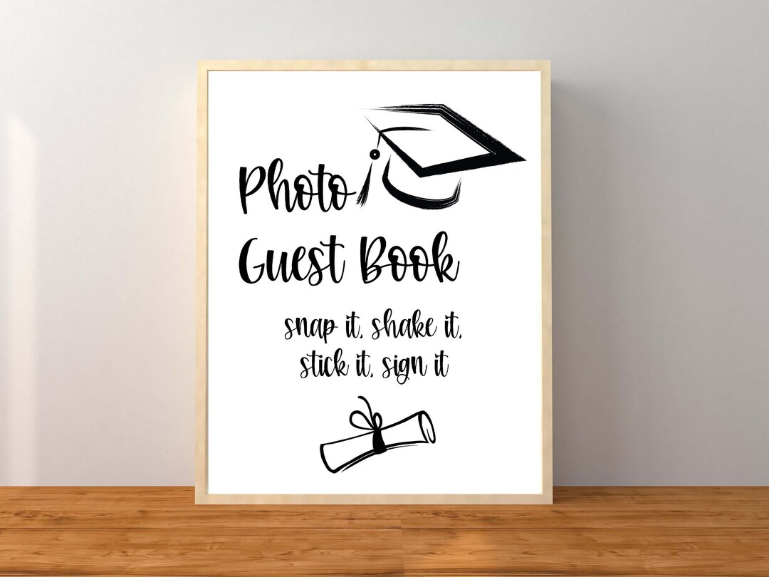 Graduation Photo Guest Book Sign, Photo Booth Guestbook Sign ...