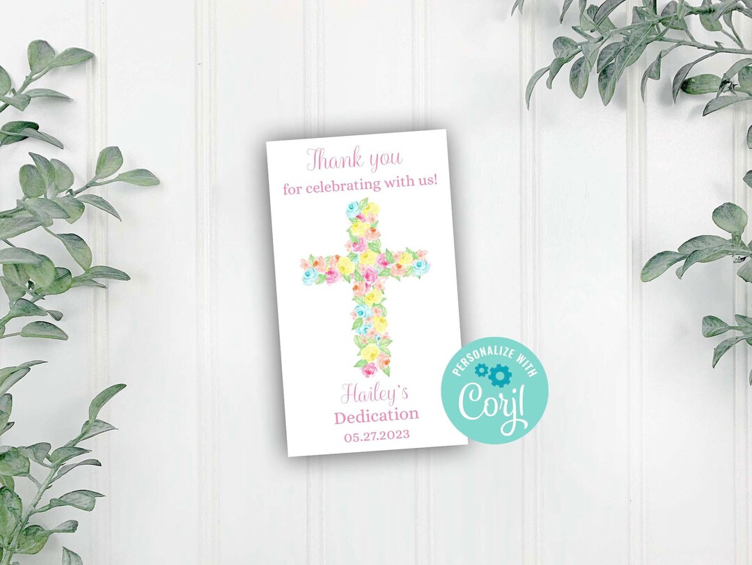 Dedication Favor Gift Tags, Dedication Gift Tags, Corjl Editable ...