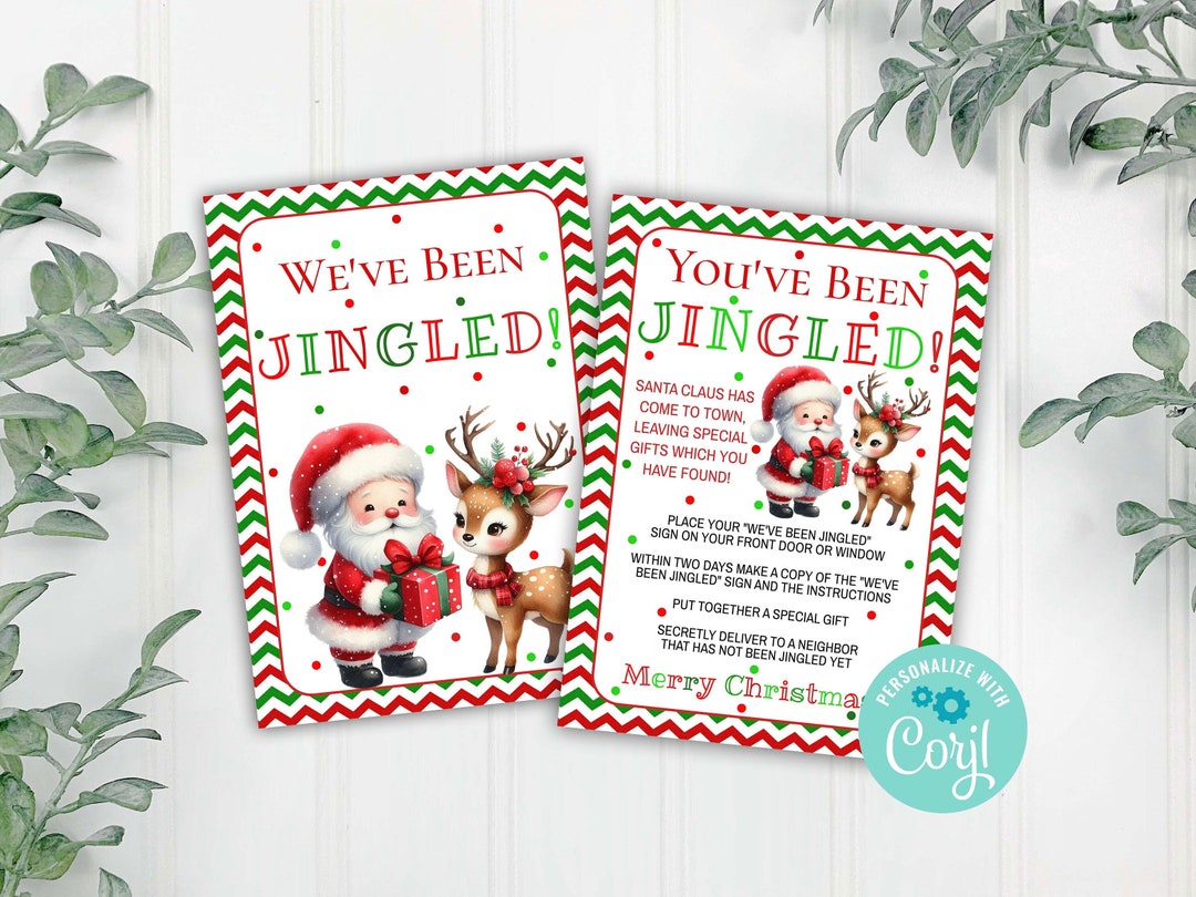 Editable Christmas You've Been Jingled Sign and Instructions, We've ...