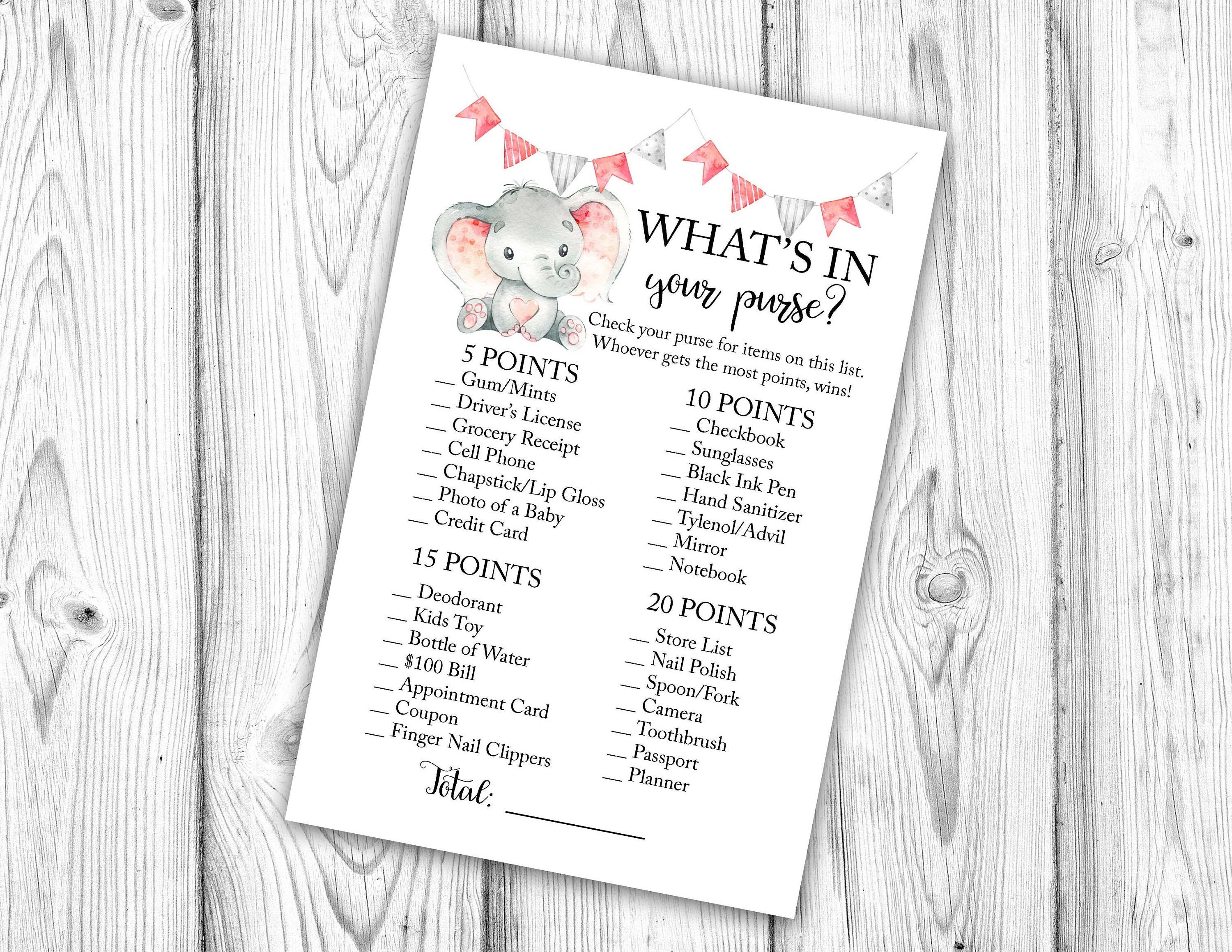 What's in Your Purse Game, Elephant What's in Your Purse Game, Pink ...