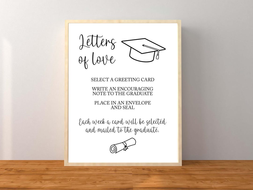 Letters of Love for the Graduate Sign, Graduation Party Decorations ...