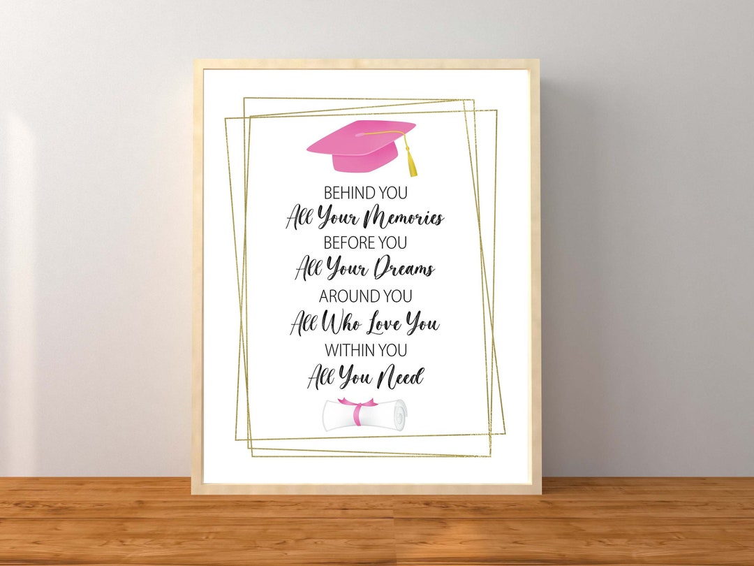 Graduation Print, Graduation Gift, Inspirational Quote, Girl Graduation ...