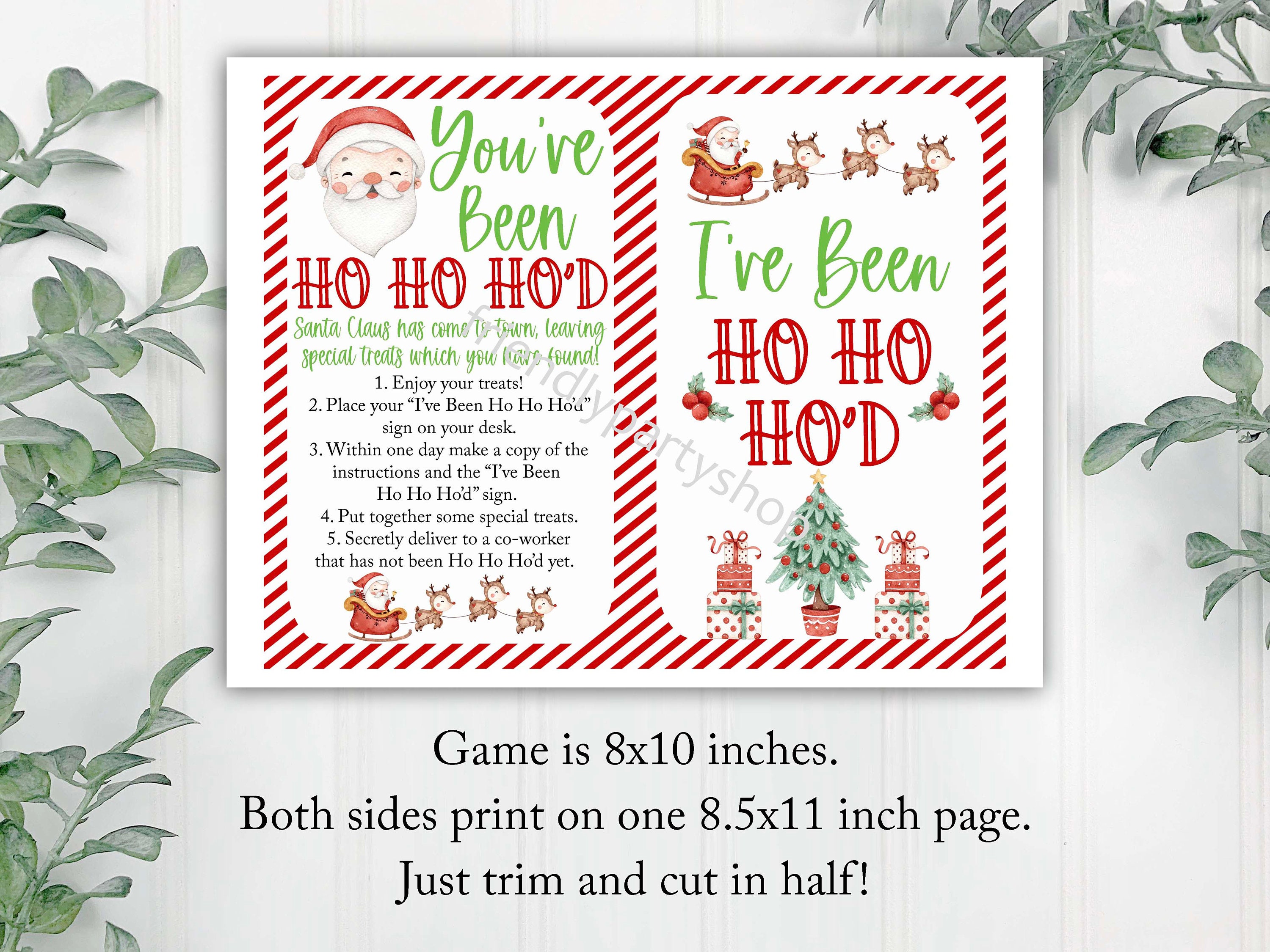 You've Been Ho Ho Ho'd Coworker Game, Christmas Game, I've Been Ho Ho ...