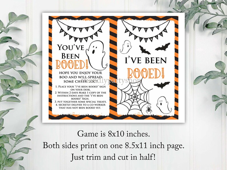 I've Been Booed Halloween Coworker Game, You've Been Boo'd, Boo ...