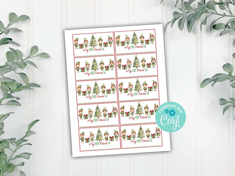 Elf Name Game Sign With Name Tags, What's Your Name Game, Christmas ...