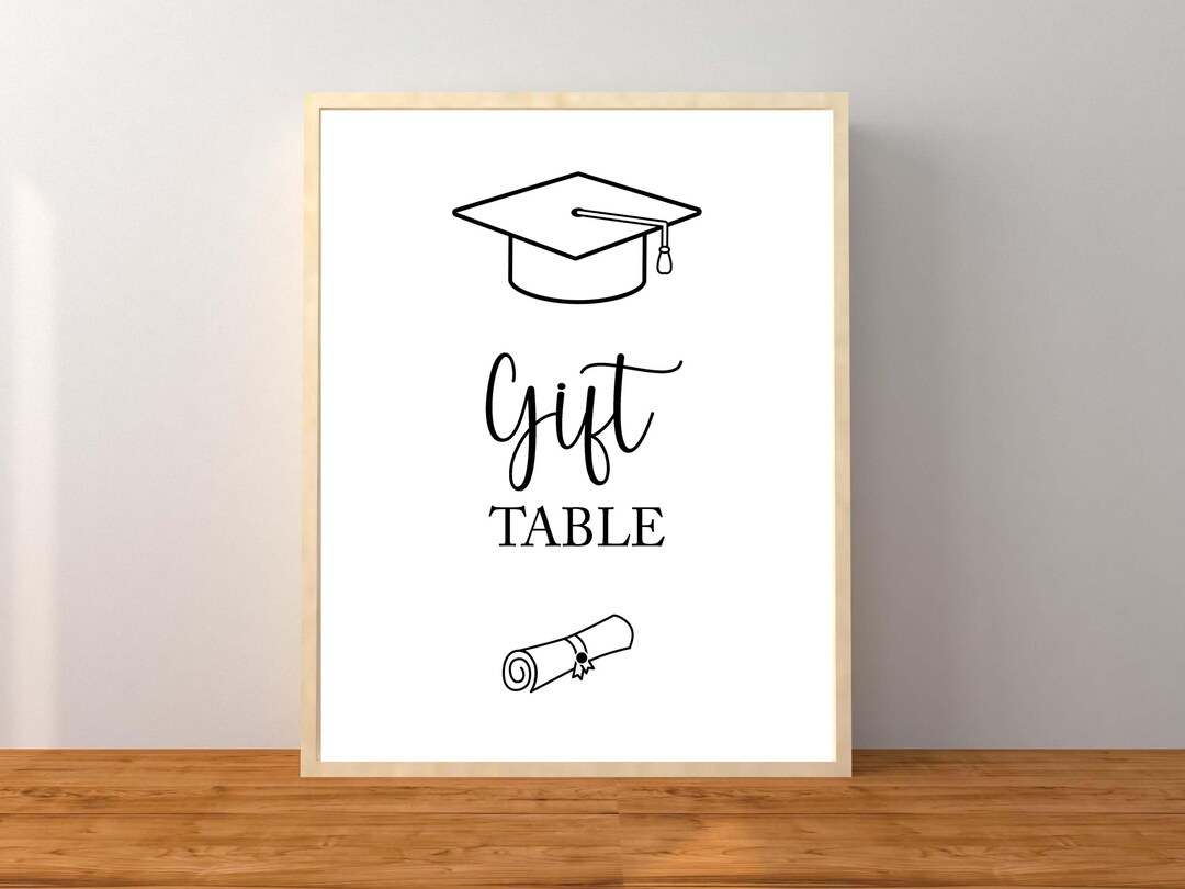 Graduation Gift Table Sign, Graduation Party Signs, Graduation Cards ...