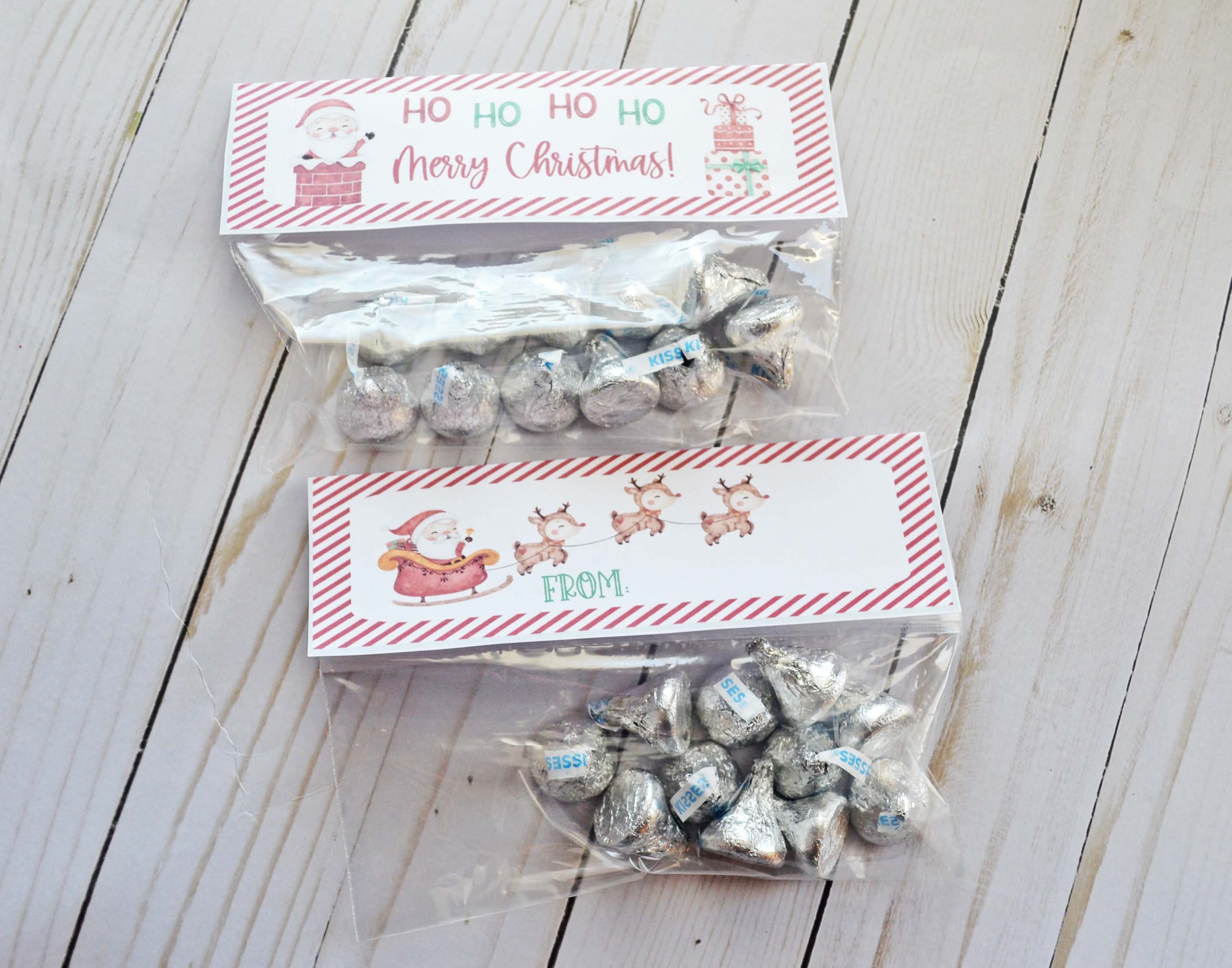 Christmas Treat Bag Toppers, Printable Christmas Treat Toppers, Holiday ...