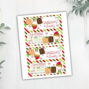Christmas S'more's Bag Treat Toppers, Christmas is S'more Fun With ...