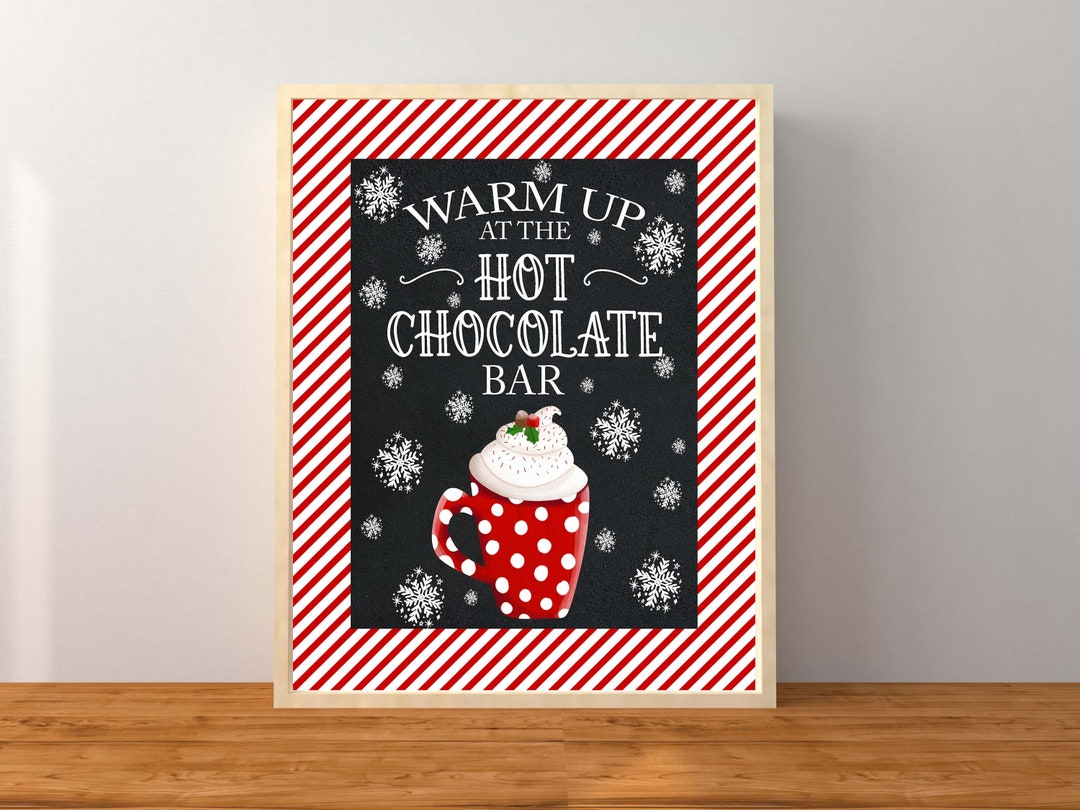 Christmas Hot Chocolate Sign, Hot Cocoa Station, Hot Chocolate Bar ...
