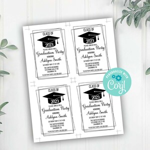 Graduation Party Invitation Card Insert, Editable Graduation Party ...