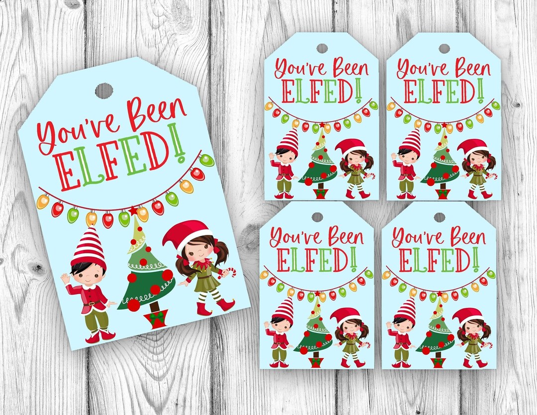 You've Been Elfed Gift Tags, Secret Santa Gift Tags, Secret Santa Gift ...