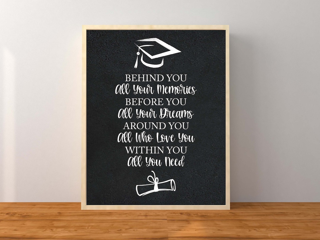 Graduation Inspirational Quote Print, Graduation Party Sign, Graduation ...