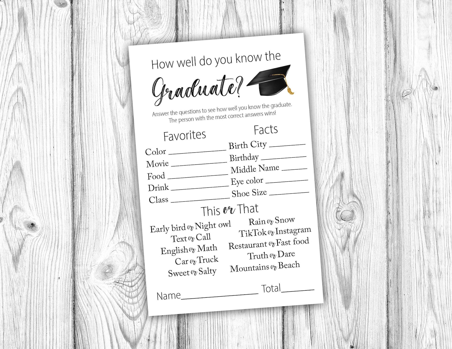 How Well Do You Know the Graduate Game, Graduation Party Game ...