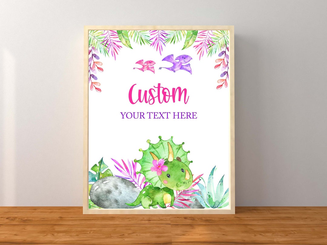 Dinosaur Personalized Sign, Dinosaur Custom Sign, Dinosaur Baby Shower ...