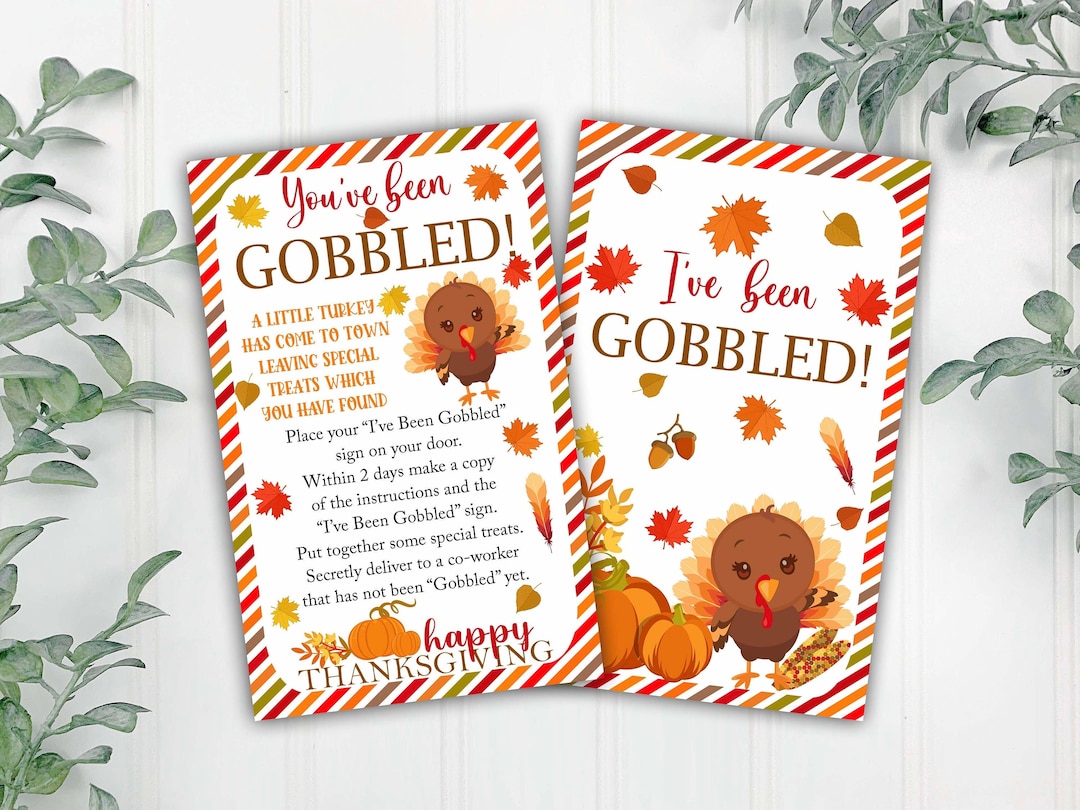 You've Been Gobbled Coworker Game I've Been Gobbled - Etsy