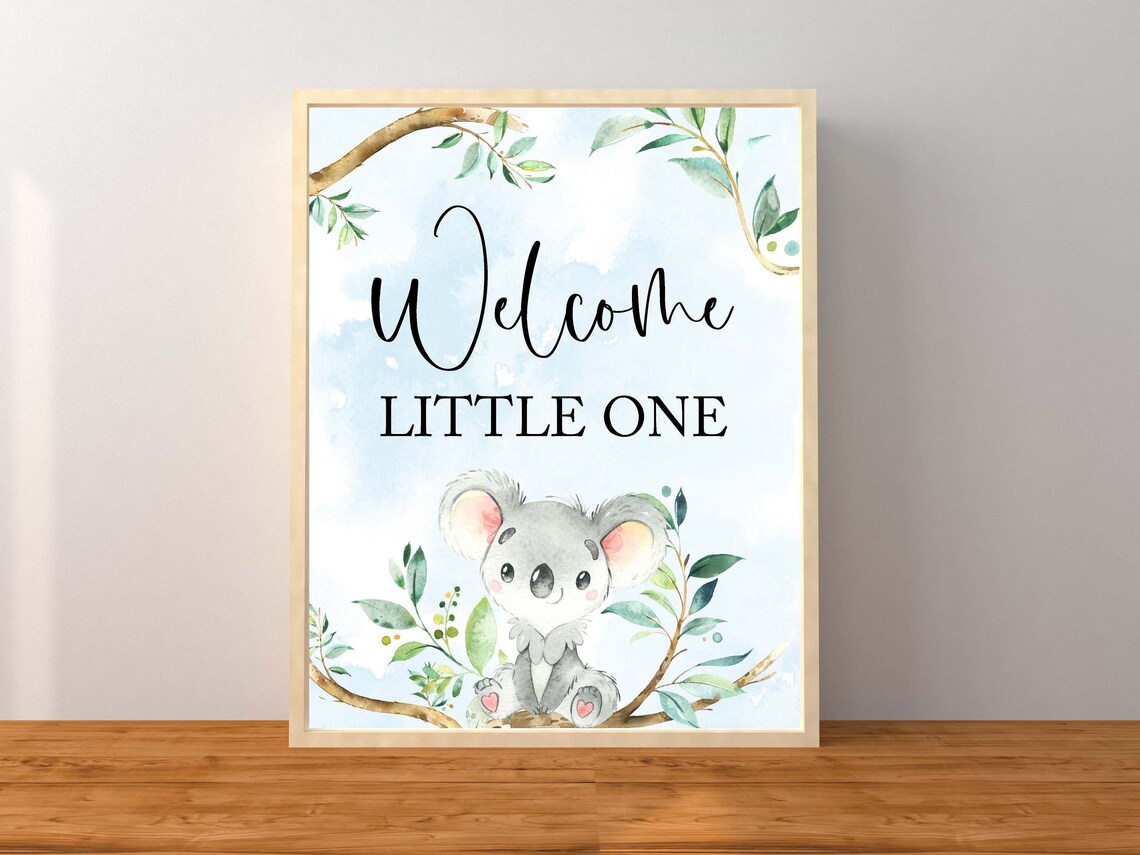 Koala Little One Sign, Welcome Baby Sign, Koala Welcome Baby Tabletop ...
