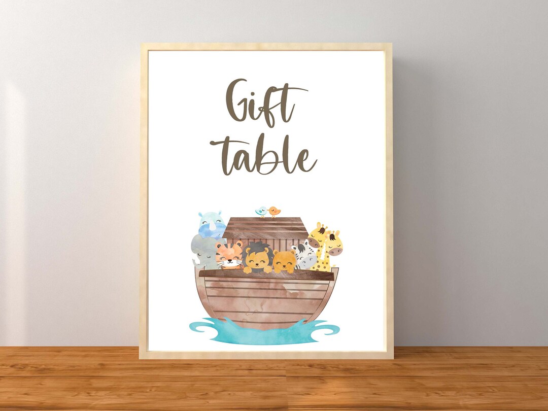 Noah's Ark Gift Table Sign, Noahs Ark Baby Shower, Noahs Ark Baby ...