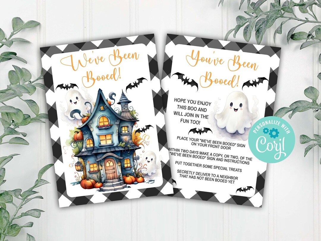 Editable Halloween You've Been Booed Sign and Instructions, We've Been ...