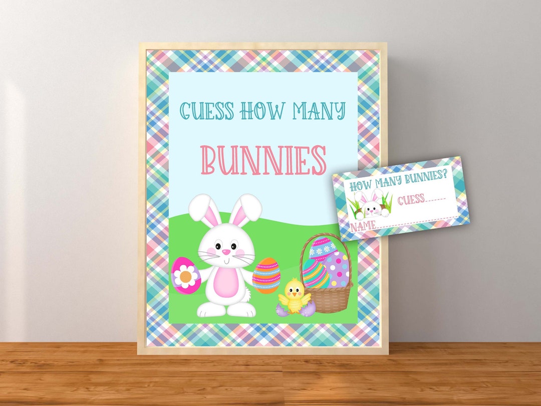 Easter Bunny Guess How Many Bunnies Guessing Game, Easter Party Game ...