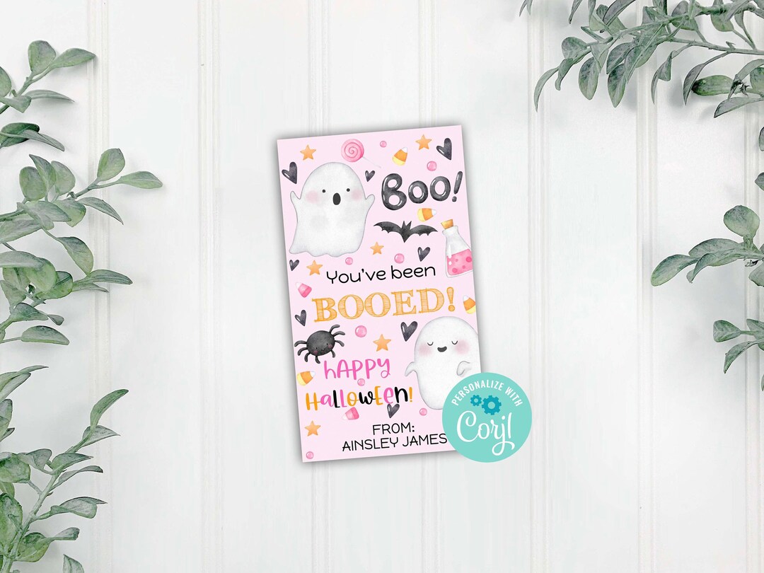 Halloween You've Been Booed Treat Tags, Boo Pink Halloween Gift Favor ...