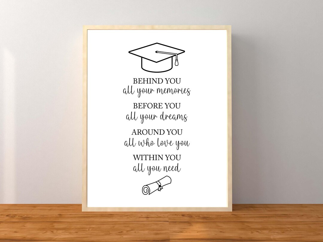 Graduation Inspirational Quote Print, Graduation Party Sign, Keepsake ...