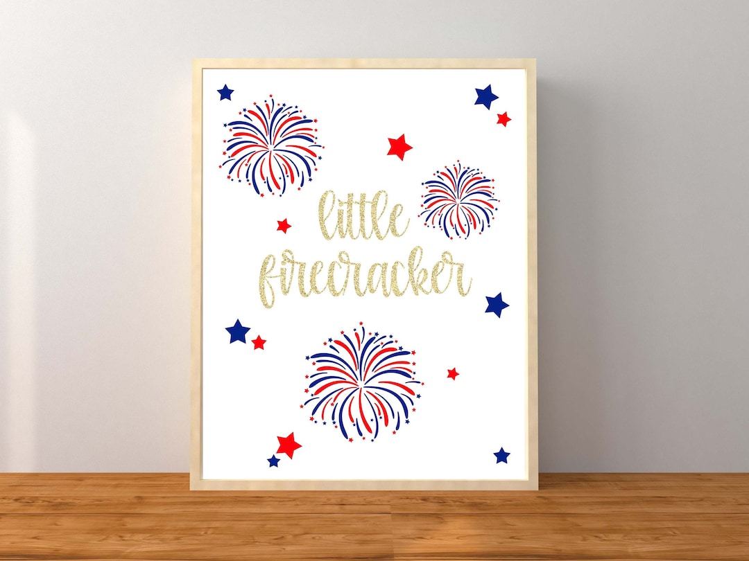 Little Firecracker Sign, Patriotic Birthday Party Decorations ...