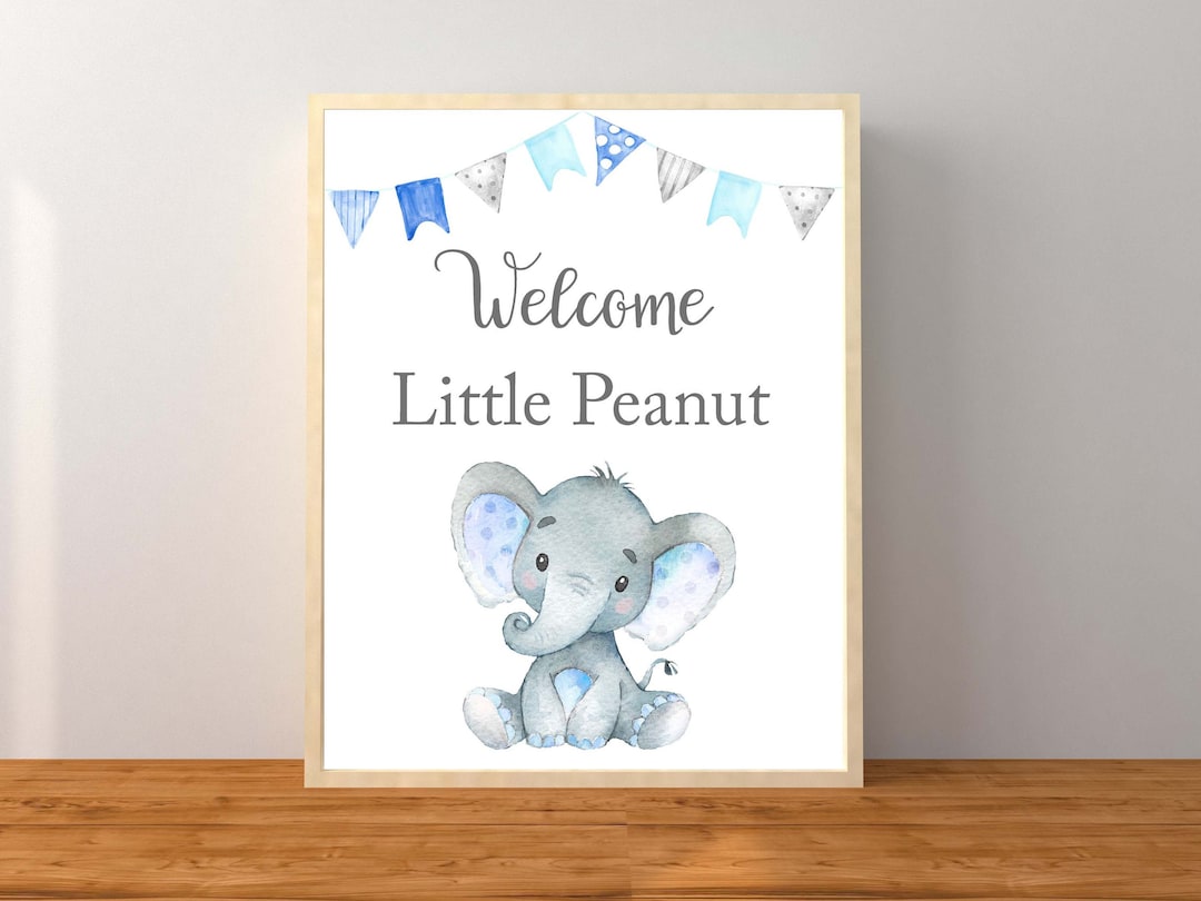 Little Peanut Sign, Welcome Baby Sign, Elephant Welcome Baby Sign, Lil ...