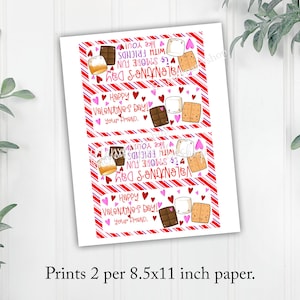 Valentine's Day S'more's Bag Treat Toppers, Valentine's is S'more Fun ...