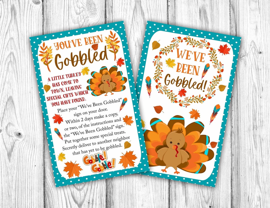 Thanksgiving We've Been Gobbled Sign and Instructions, You've Been ...