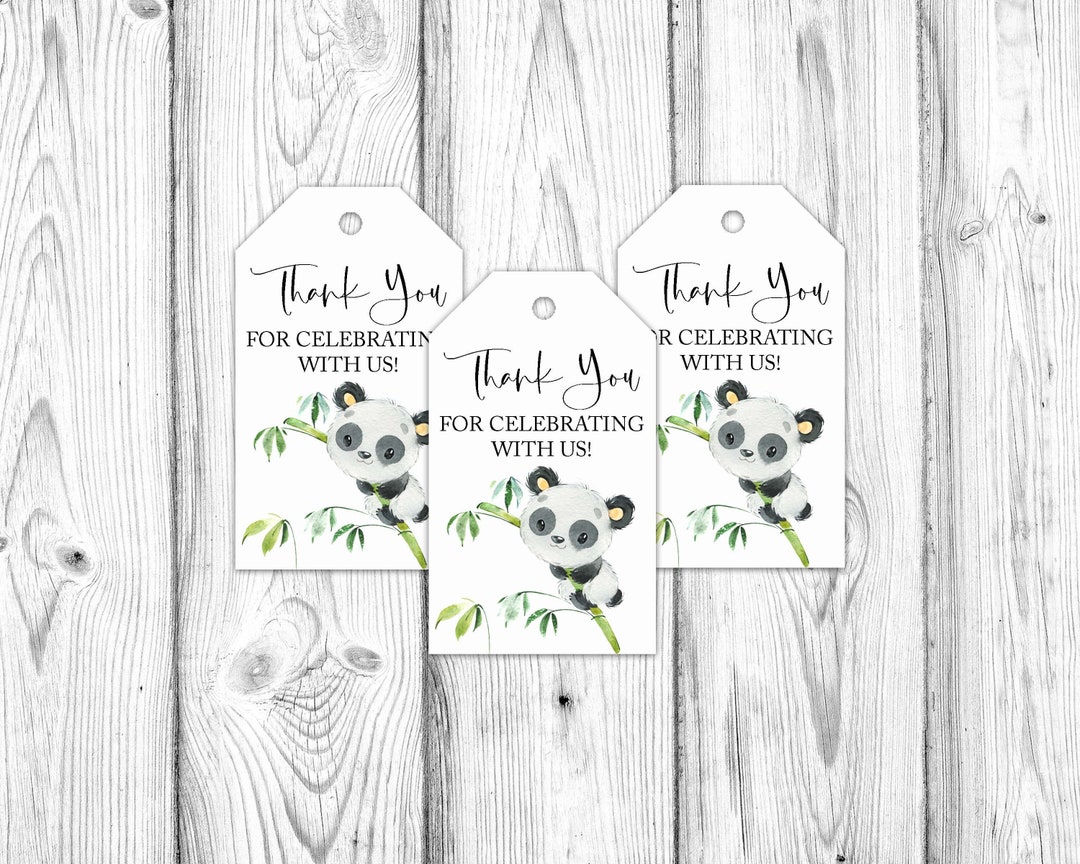 Panda Favor Tags, Panda Baby Shower Decorations, Gender Neutral Panda ...