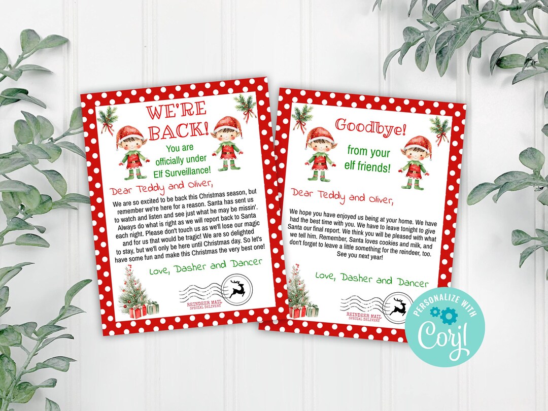 Editable Christmas Elf I'm Back Letter to Kids, Elves Arrival and ...