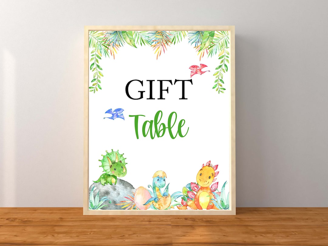 Gift Table Sign, Dinosaur Baby Shower, Dinosaur Gift Table Sign ...
