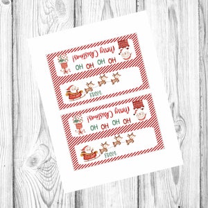 Christmas Treat Bag Toppers, Printable Christmas Treat Toppers, Holiday ...