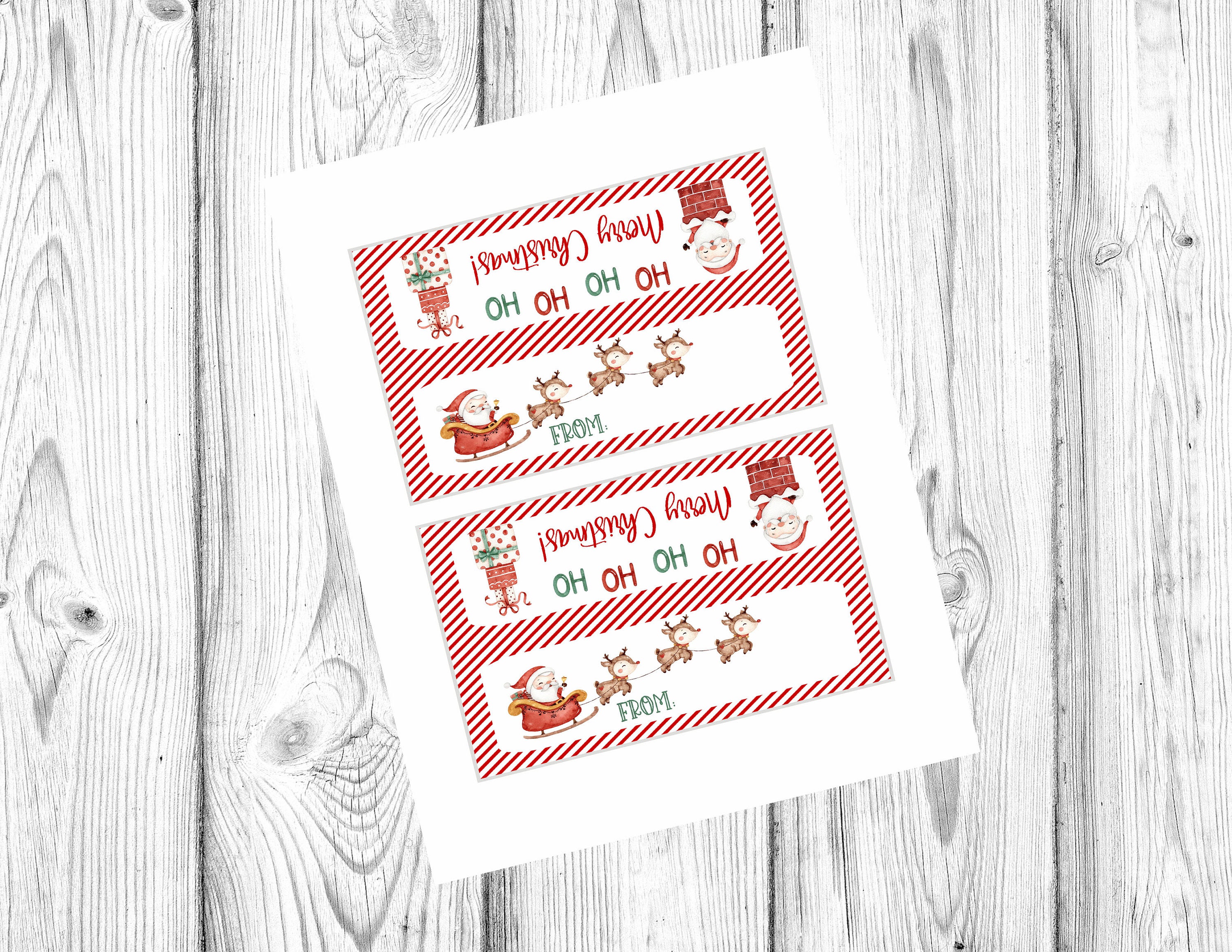 Christmas Treat Bag Toppers, Printable Christmas Treat Toppers, Holiday ...
