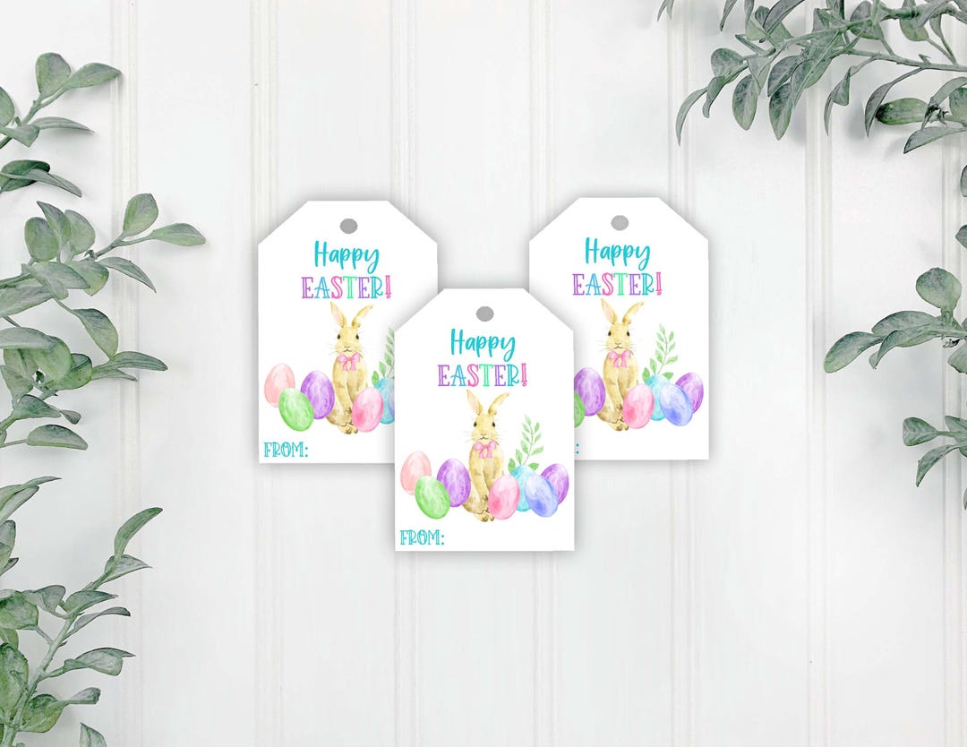 Happy Easter Bunny Gift Tags, Easter Printable Tags, Easter Classroom ...