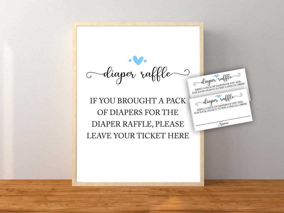 Diaper Raffle, Blue Diaper Raffle Game, Baby Shower Game, Diaper Raffle ...