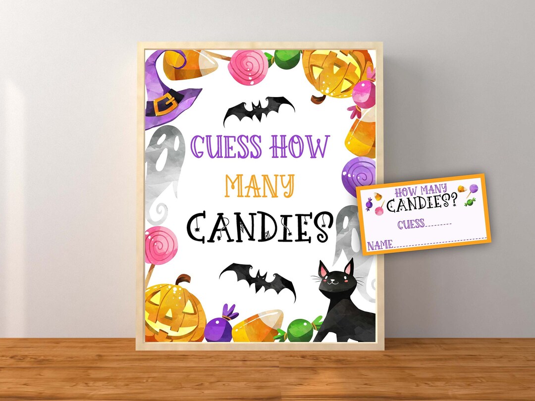 Halloween Guess How Many Candies Game, Halloween Printable Activity ...
