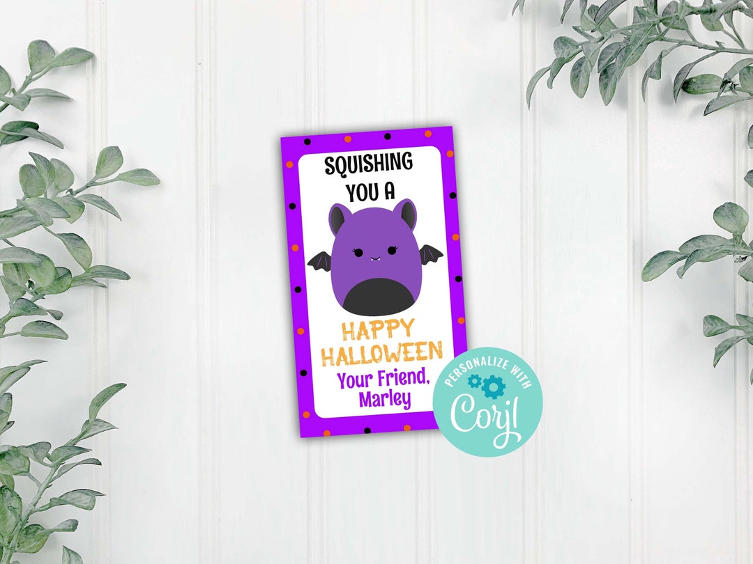 Halloween Squishy Treat Tags, Halloween Squish Favor Treat Tag, Happy ...