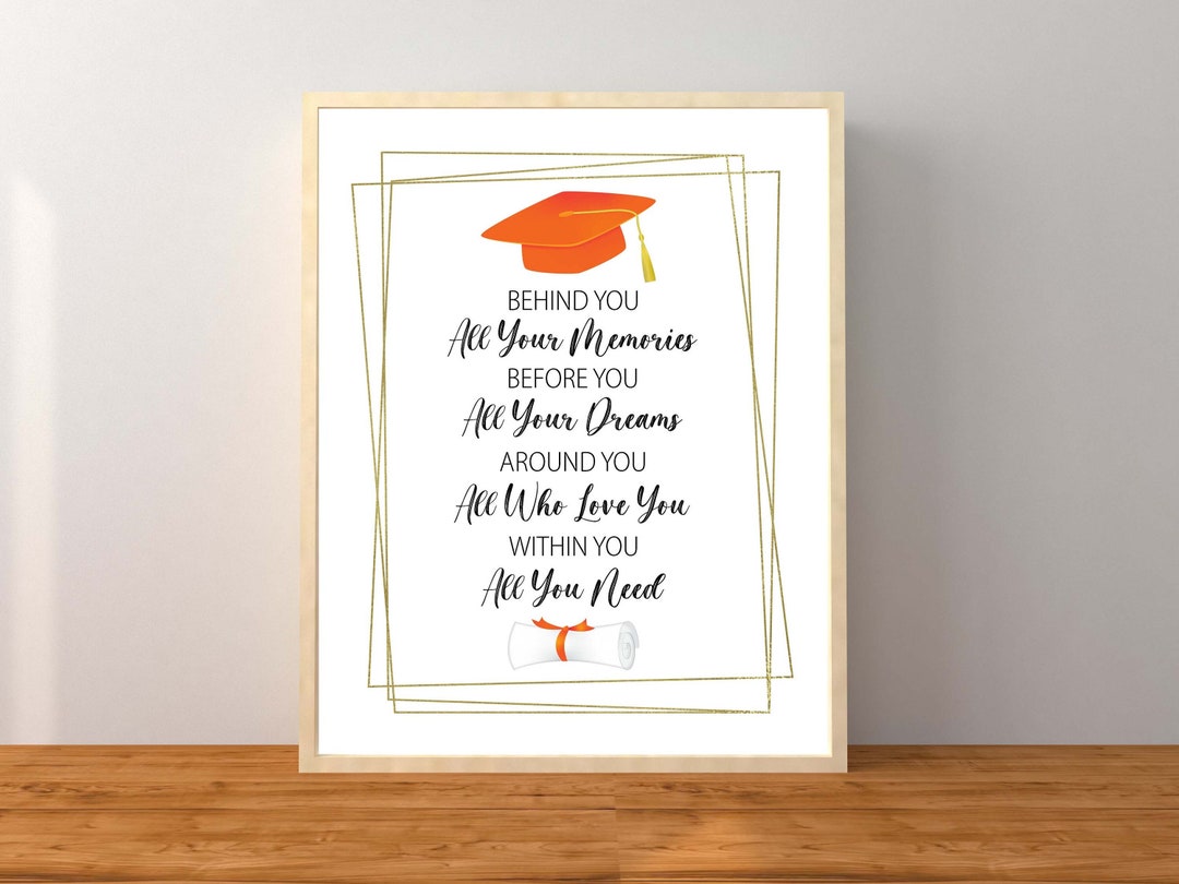Graduation Print, Graduation Gift, Inspirational Quote, Graduation ...