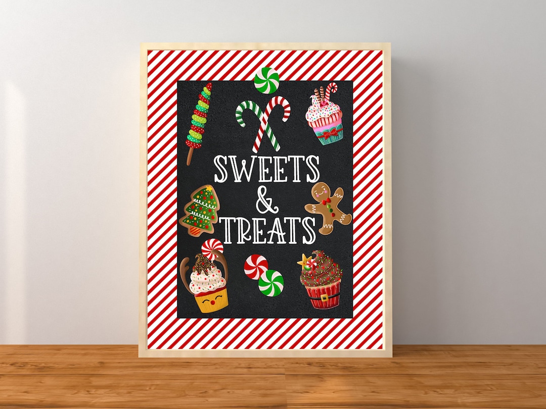 Christmas Sweets and Treats Sign, Christmas Printable, Christmas Party ...